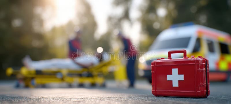 The First Aid Kit and Emergency Responders Attending To a Patient ...