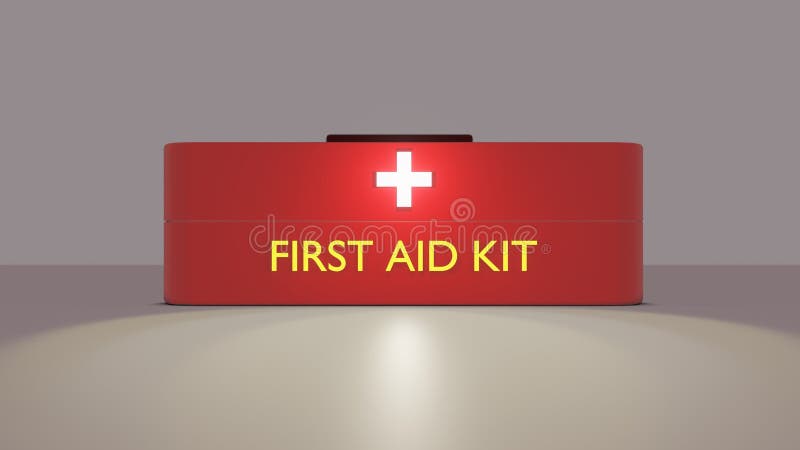 First Aid Kit Front View Dark Background Stock Illustration ...