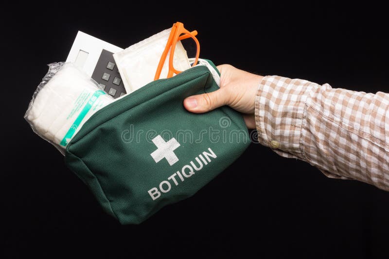 First Aid Kit, Green First Aid Kit Stock Photo - Image of backpack ...