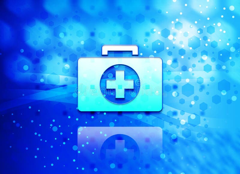 First Aid Kit Icon Abstract Light Cyan Blue Hexagon Pattern Background ...