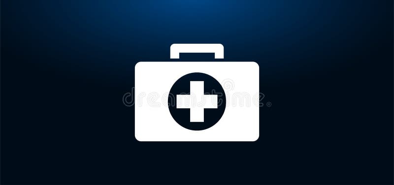 First Aid Kit Icon Crystal Blue Banner Background Stock Illustration ...