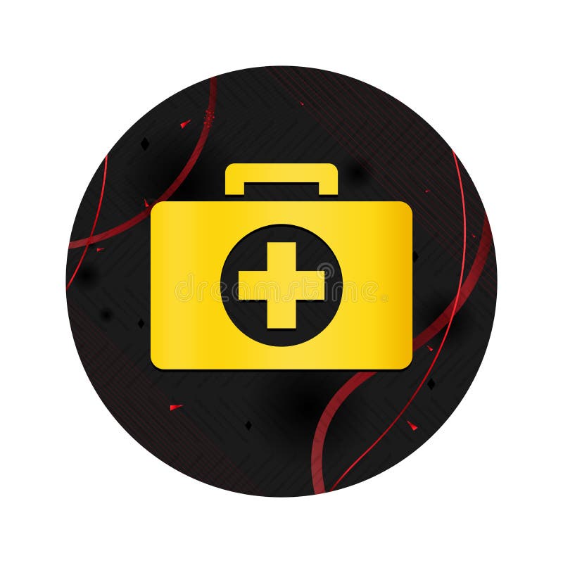 First Aid Kit Icon Elegant Black Round Button Stock Vector ...