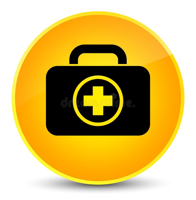 First Aid Kit Icon Elegant Yellow Round Button Stock Illustration ...