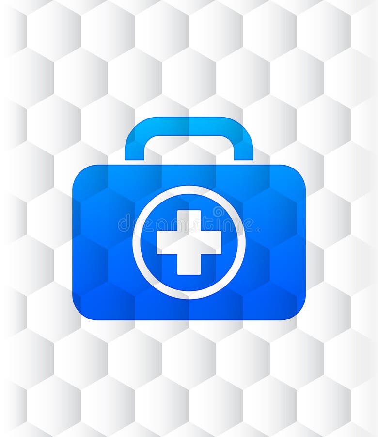 First Aid Kit Icon Hexagon Seamless Pattern Abstract White Background ...