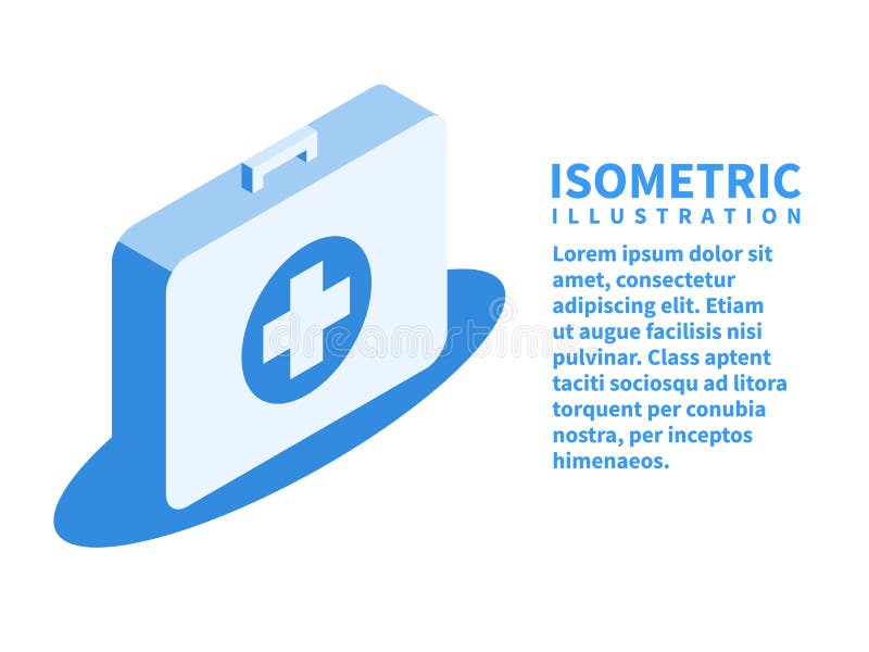 First Aid Kit Icon. Isometric Template in Flat 3D Style Stock Vector ...