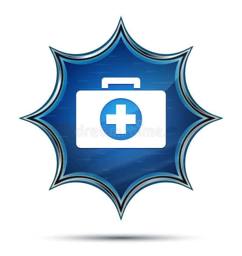 First Aid Kit Icon Magical Glassy Sunburst Blue Button Stock ...