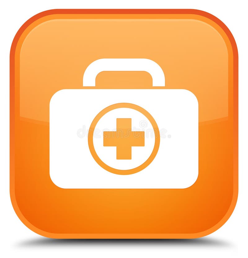 First Aid Kit Icon Special Orange Square Button Stock Illustration ...
