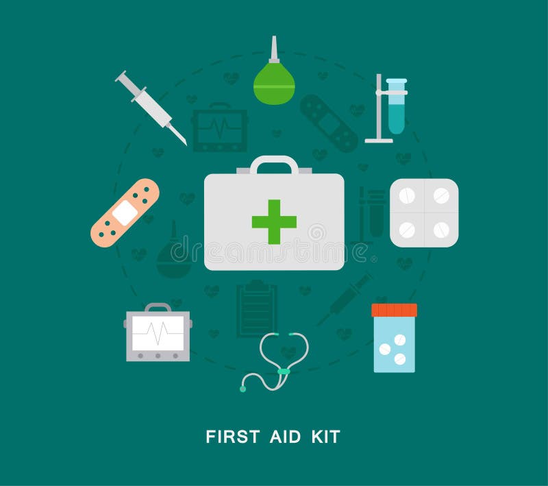 First aid kit icons stock illustration. Illustration of design - 81676252