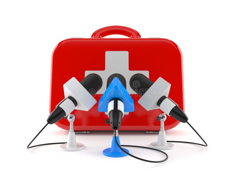 First Aid Kit with Interview Microphones Stock Illustration ...