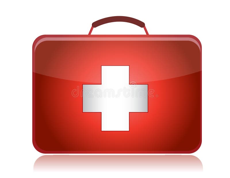 First Aid Kit Isolated on White Background Stock Illustration ...