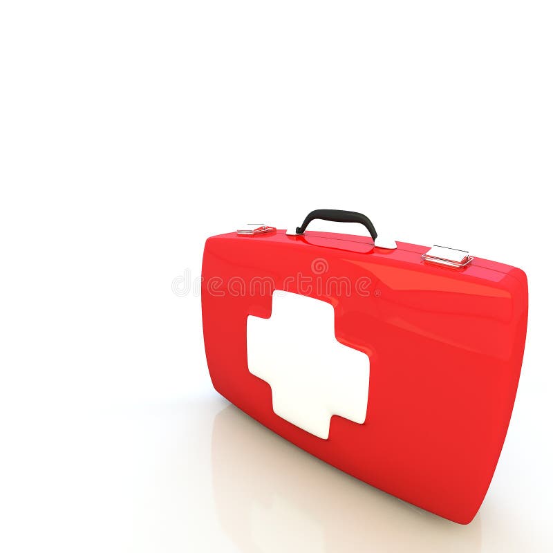 First Aid Kit Isolated on White Background Stock Illustration ...
