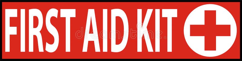 First Aid Kit Label Sign on White Background Editorial Photography ...