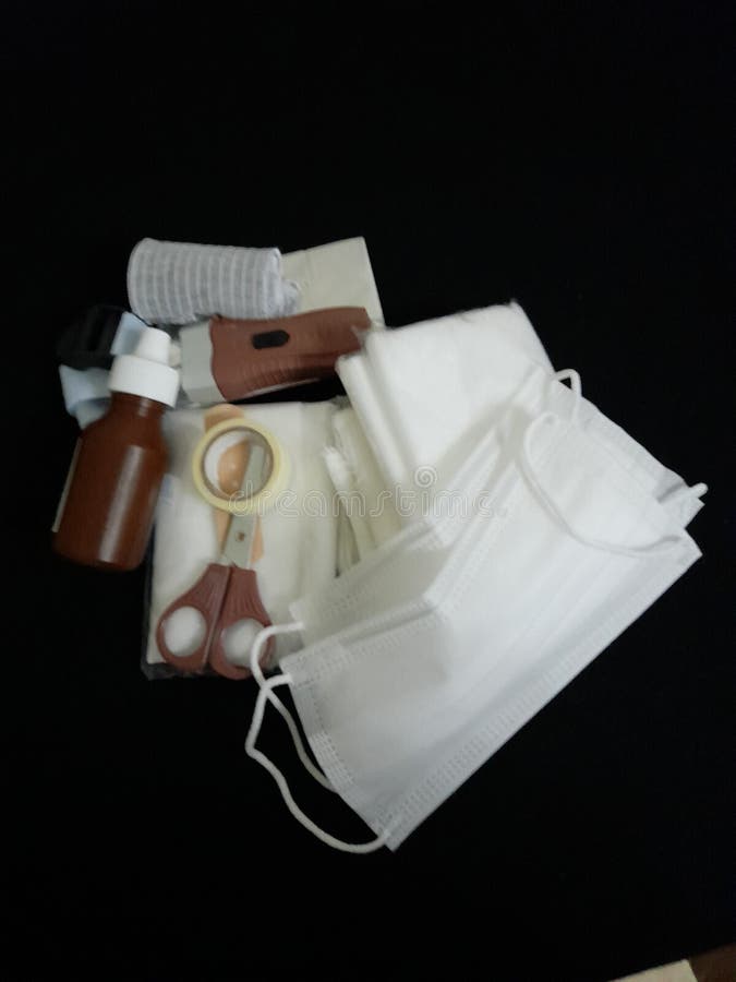 First Aid Kit and Mask for Covid19 Stock Photo - Image of covid19, mask ...