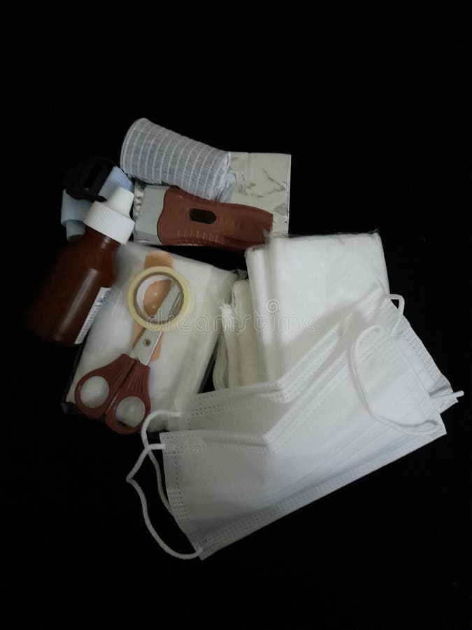 First Aid Kit and Mask for Covid19 Stock Image - Image of design ...