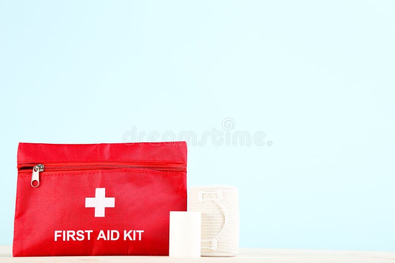 First Aid Kit with Medical Bandages Stock Photo - Image of suitcase ...