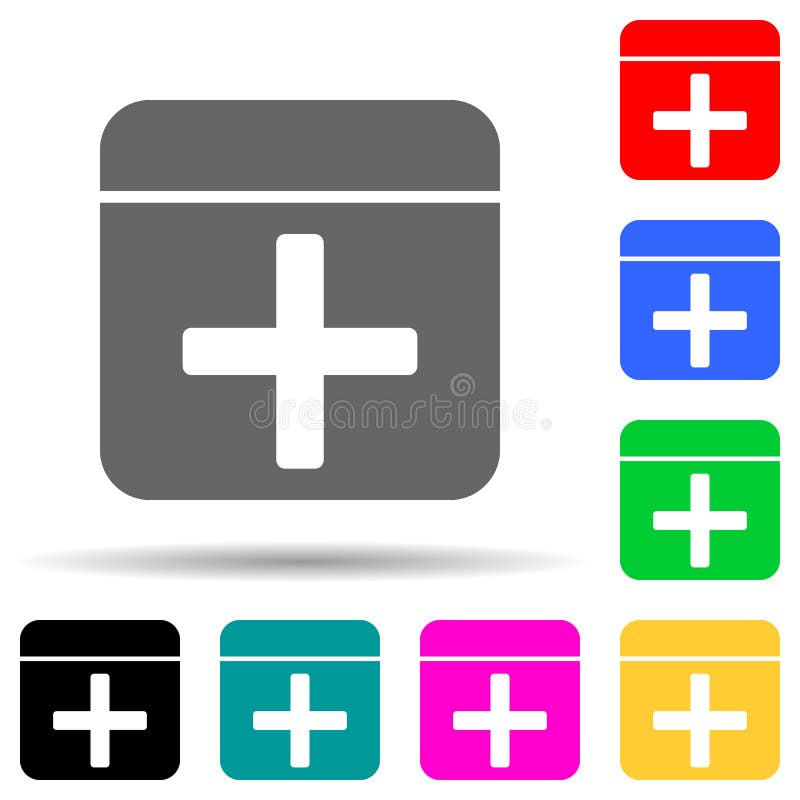 First-aid Kit Multi Color Style Icon. Simple Thin Line, Outline Vector ...