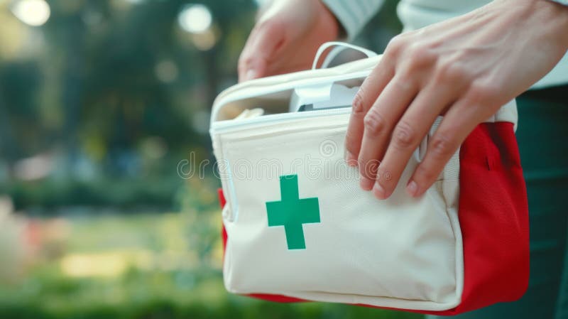 A First Aid Kit Outdoors.AI Generated Image Stock Photo - Image of ...