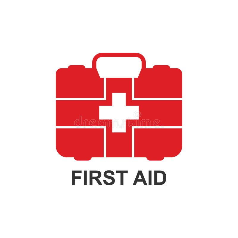 First AID Kit with Red Cross Symbol. Medical Briefcase Icon Symbol ...