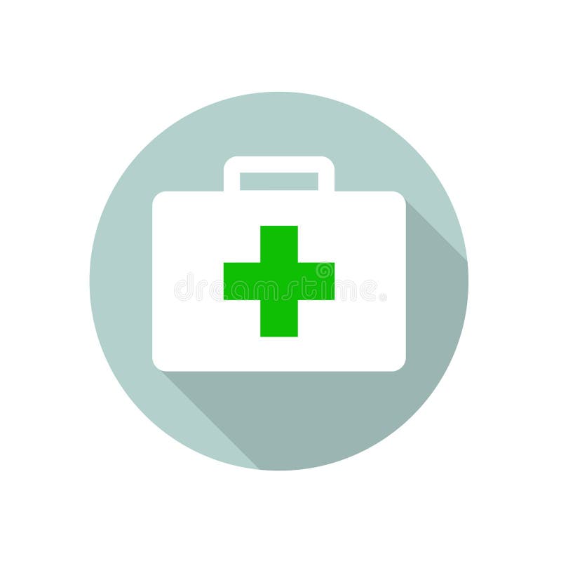 First Aid Kit Round Flat Medical Icon Illustration Stock Illustration ...