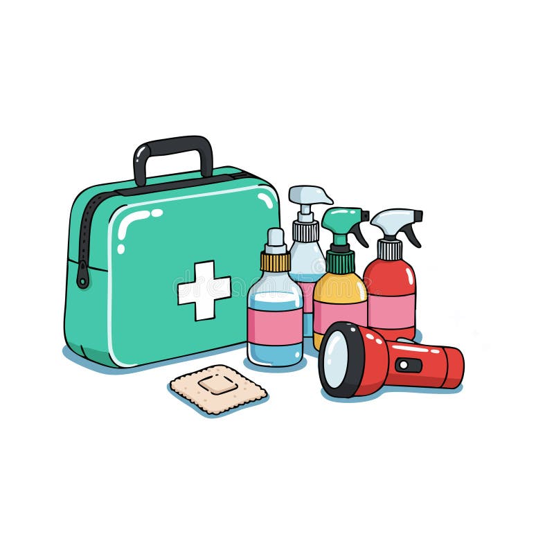 First Aid Kit with Spray Bottles and Flashlight for Emergency ...