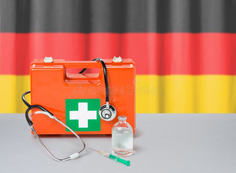 First Aid Kit with Stethoscope and Syringe - Germany Stock Image ...