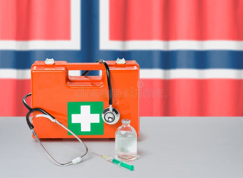 First Aid Kit with Stethoscope and Syringe - Norway Stock Photo - Image ...