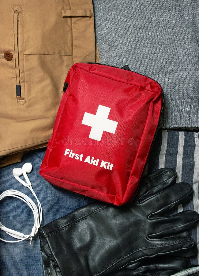 First Aid Kit in suitcase stock photo. Image of life - 360767660