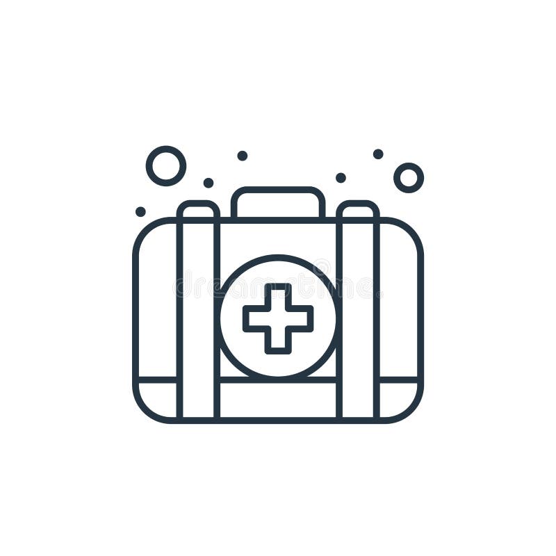 First Aid Kit Vector Icon Isolated on White Background. Outline, Thin ...