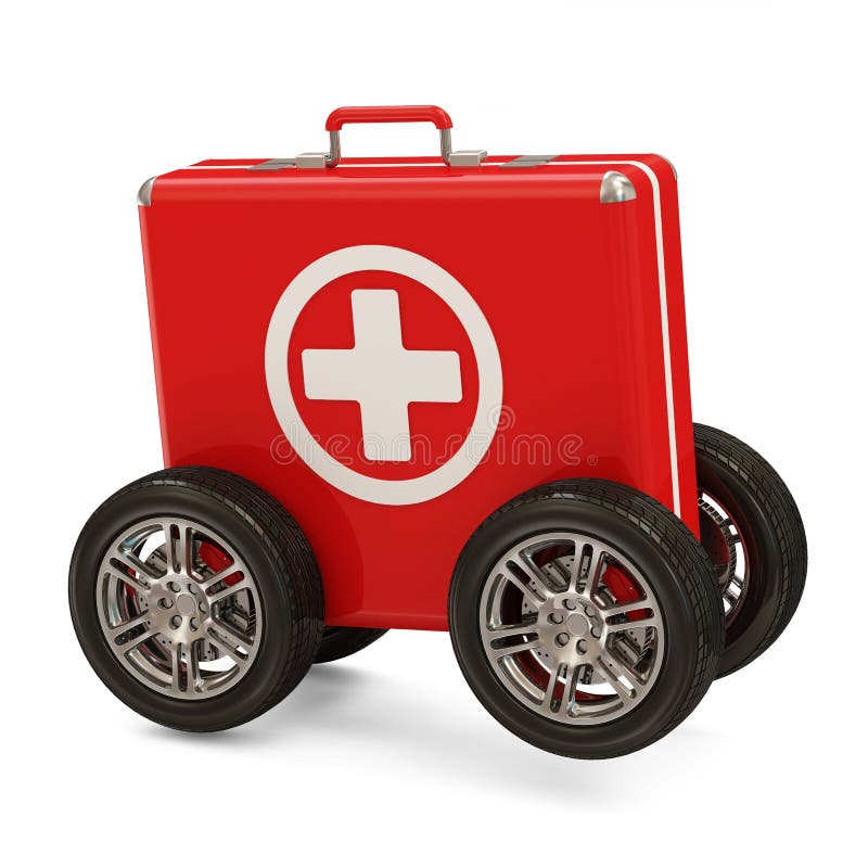 First Aid Kit on Wheels stock illustration. Illustration of pill - 27916991