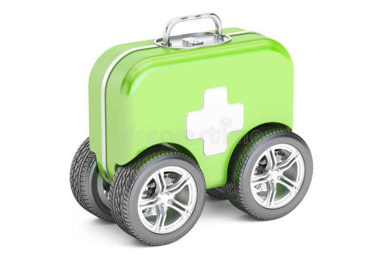 First Aid Kit on Wheels. First Aid Concept Stock Illustration ...