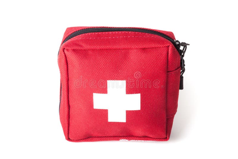 First Aid Kit on a White Background Stock Photo - Image of military ...