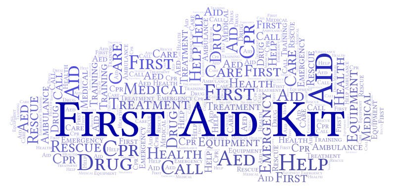 First Aid Kit Word Cloud, Made with Text only. Stock Illustration ...