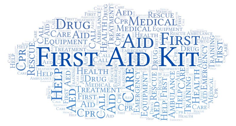First Aid Kit Word Cloud, Made with Text only. Stock Illustration ...