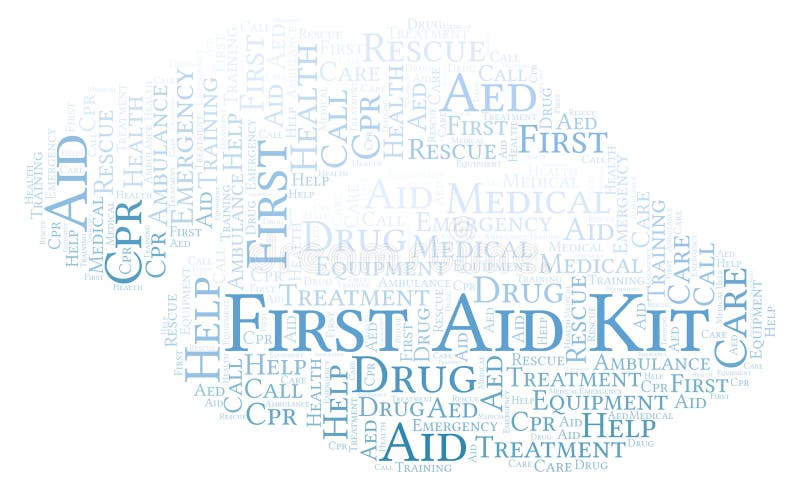 First Aid Kit Word Cloud, Made with Text only. Stock Illustration ...