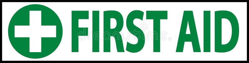 First Aid Label Sign on White Background Stock Vector - Illustration of ...