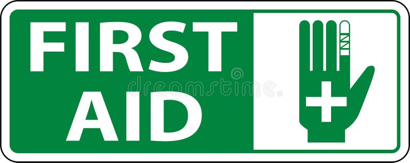 First Aid Label Sign on White Background Stock Vector - Illustration of ...