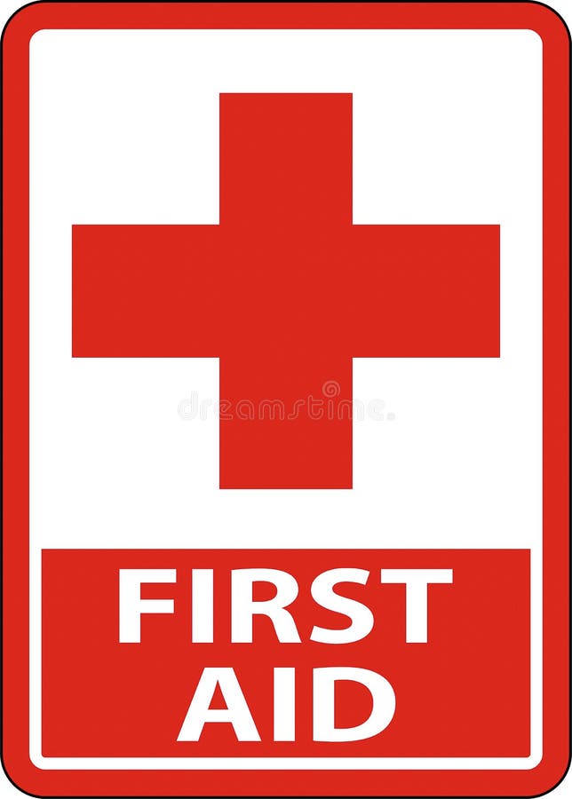 First Aid Label Sign on White Background Stock Vector - Illustration of ...