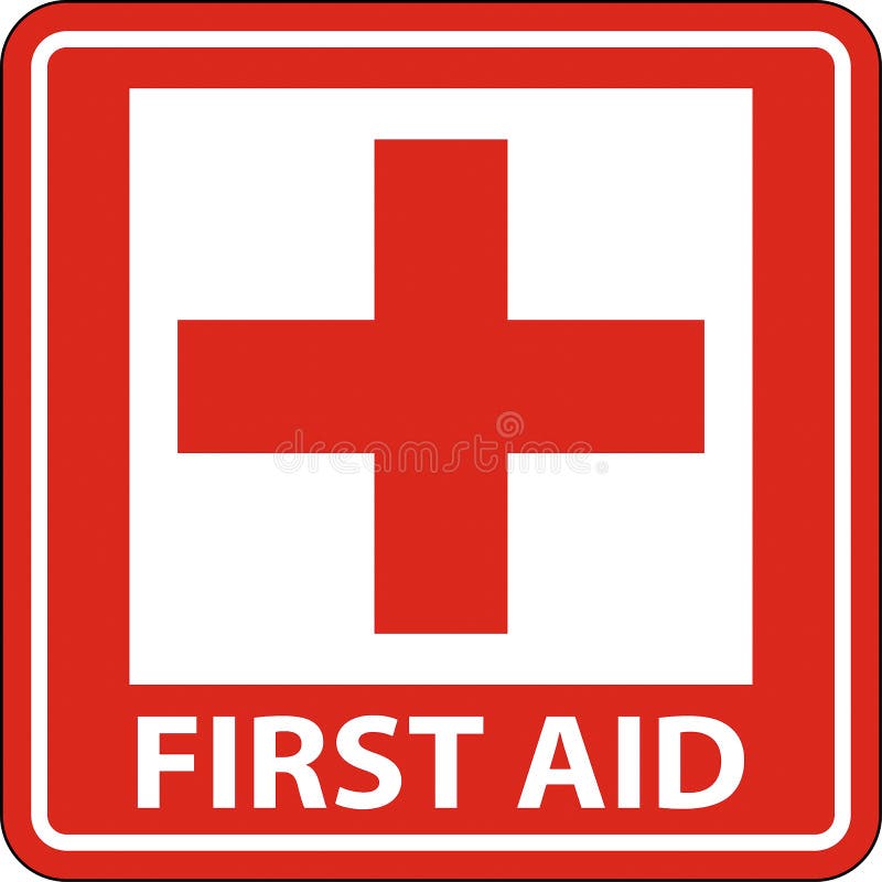 First Aid Label Sign on White Background Editorial Stock Image ...