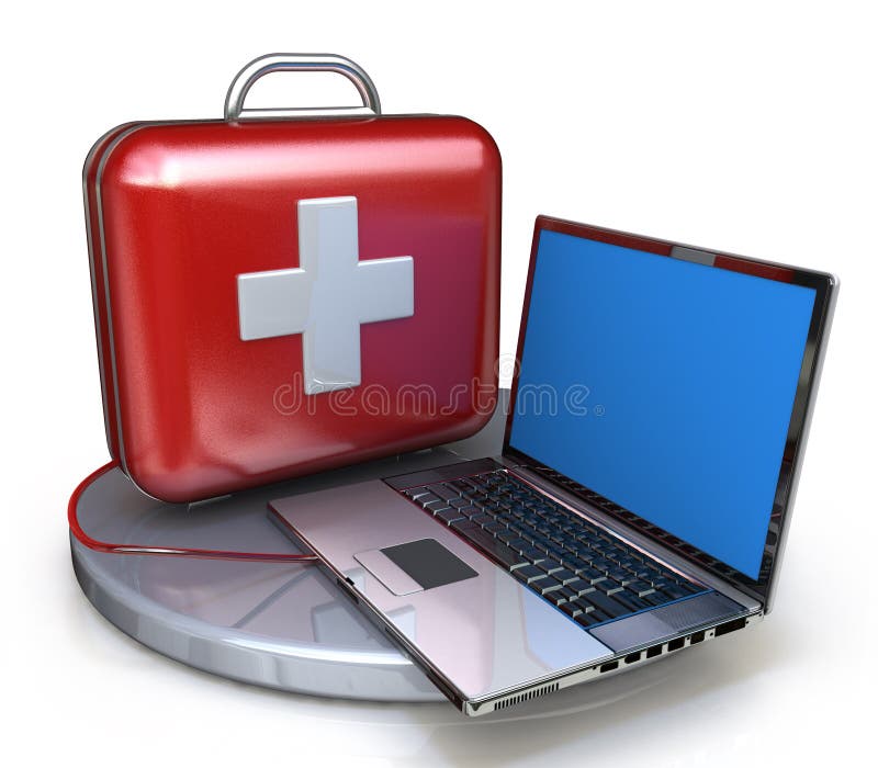 Computer First aid stock illustration. Illustration of cable - 13189312