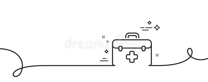 First Aid Line Icon. Medicical Kit Sign. Pharmacy Medication ...