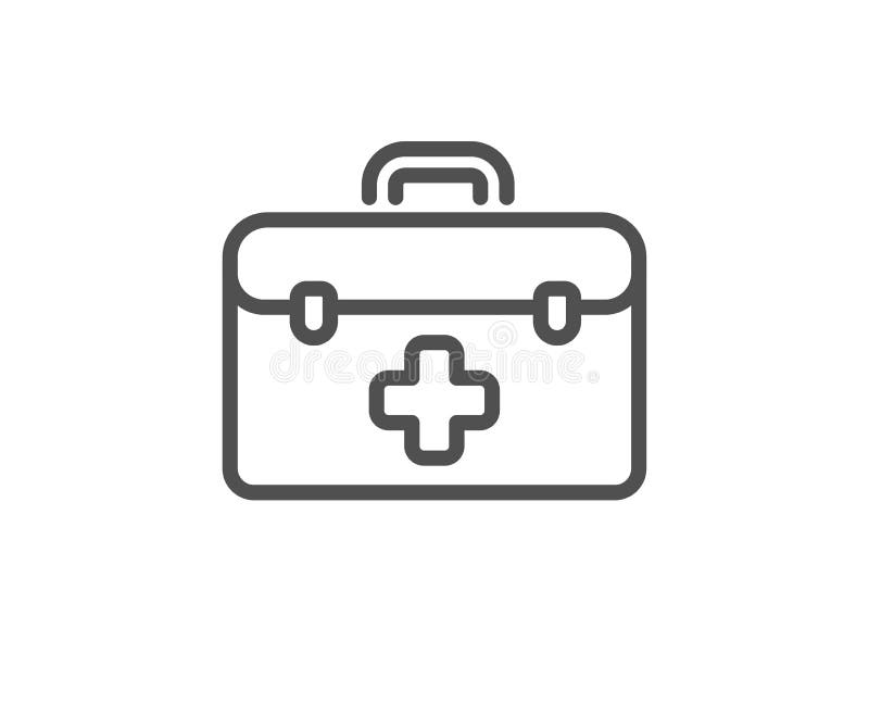 First Aid Line Icon. Medicical Kit Sign. Pharmacy Medication. Vector ...