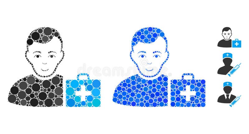 First-Aid Man Mosaic Icon of Circle Dots Stock Vector - Illustration of ...