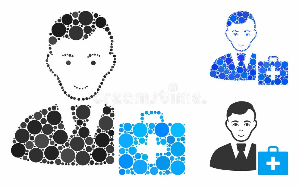 First-aid Manager Composition Icon of Round Dots Stock Vector ...