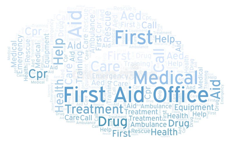 First Aid Office Word Cloud, Made with Text only. Stock Illustration ...