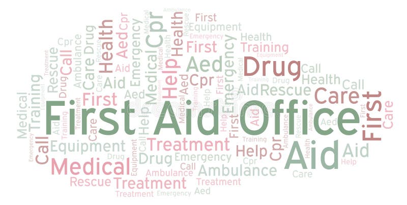 First Aid Office Word Cloud, Made with Text only. Stock Illustration ...