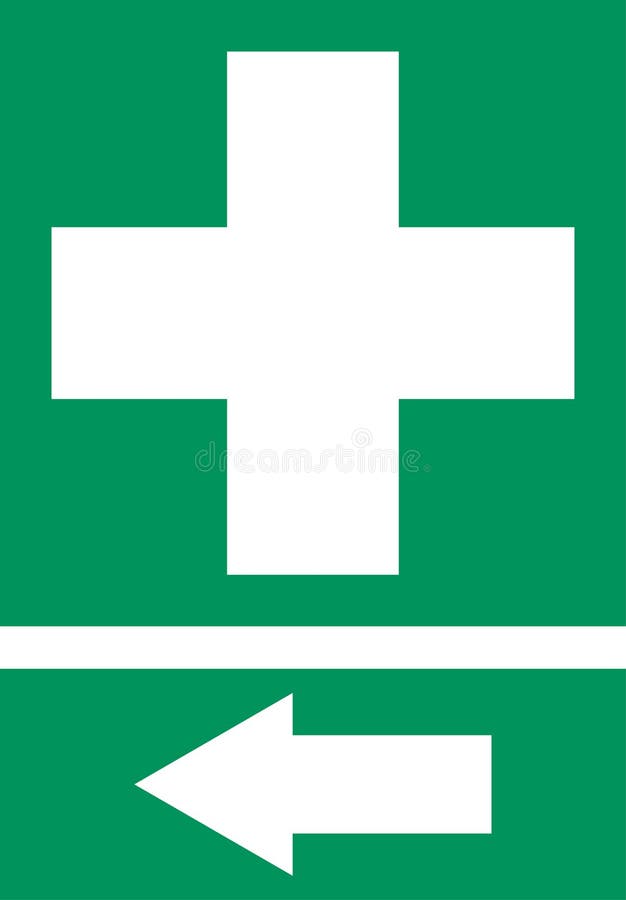 First Aid Post Box Point Green Sign Stock Vector - Illustration of sign ...