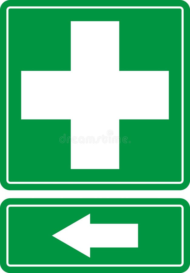 First Aid Post Box Point Green Sign Stock Vector - Illustration of ...