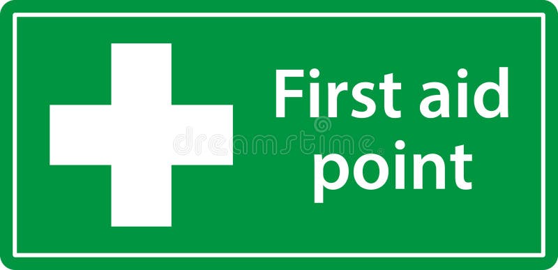 First Aid Post Box Point Green Sign Stock Vector - Illustration of logo ...