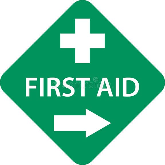 First Aid Post Box Point Green Sign Stock Vector - Illustration of post ...