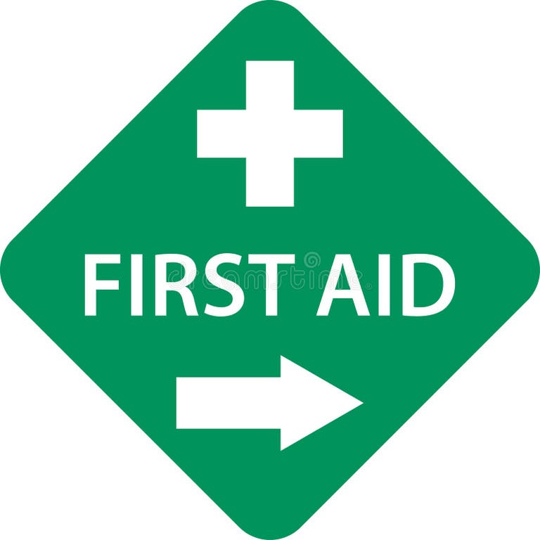 First Aid Post Box Point Green Sign Stock Vector - Illustration of post ...